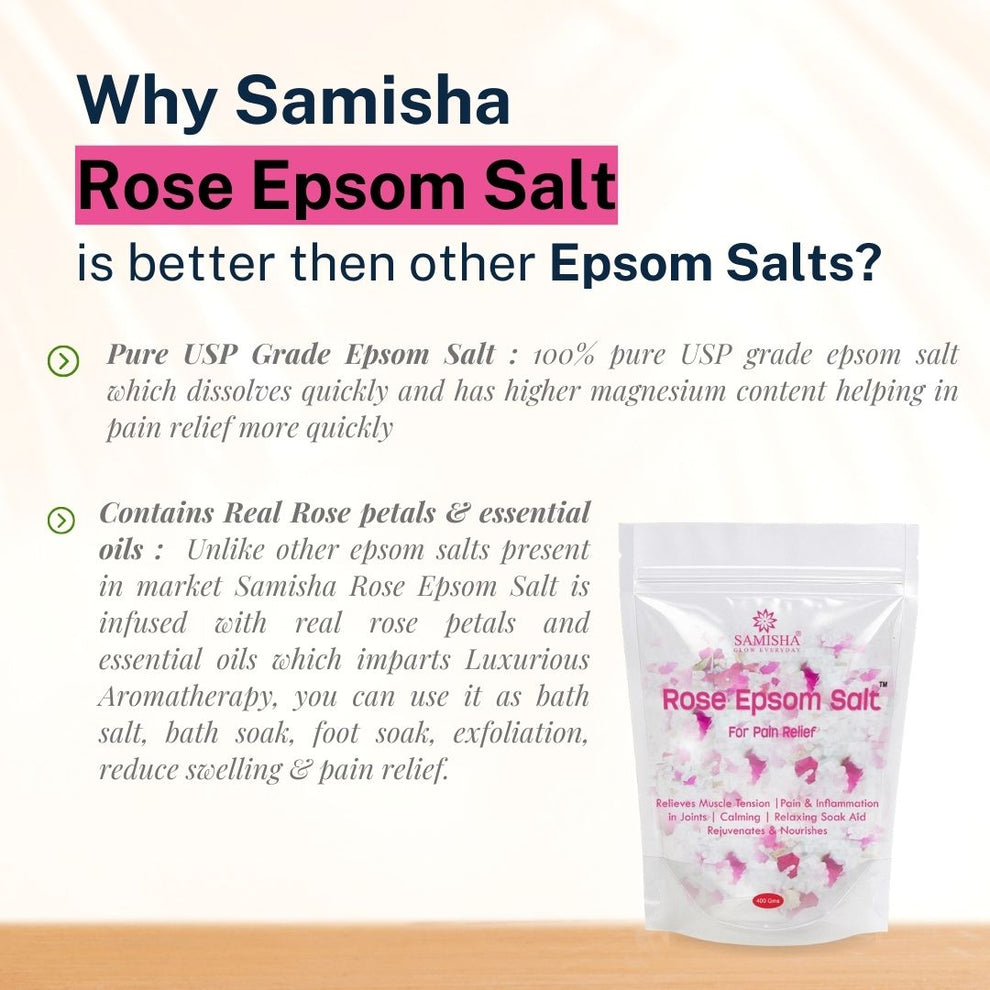 Rose Epsom Salt For Pain Relief - 400gm – Samisha Organic